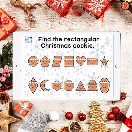 Find the Christmas Shapes | BOOM CARDS with audio | RECTANGLE | TPT