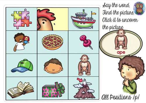 Articulation | Boom Cards Articulation -P- Game | Reveal the Picture Set 2