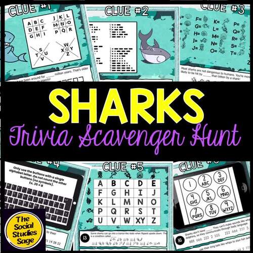Sharks Trivia Scavenger Hunt - Breakout Room - Critical Thinking Activity