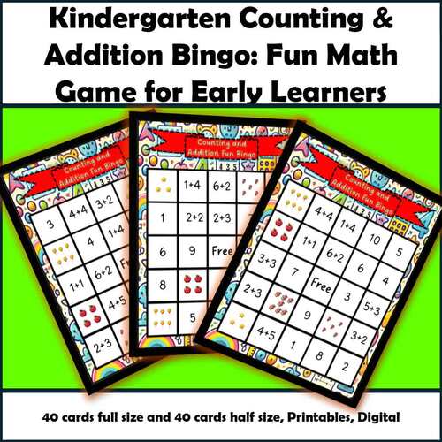 Kindergarten Counting & Addition Bingo: Fun Math Game for Early Learners
