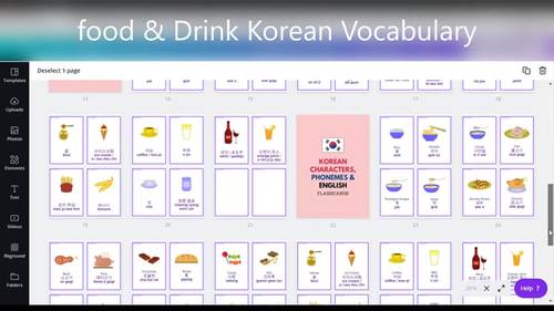 KOREAN FLASH CARDS FOOD | Food KOREAN Flashcards Food and Drinks