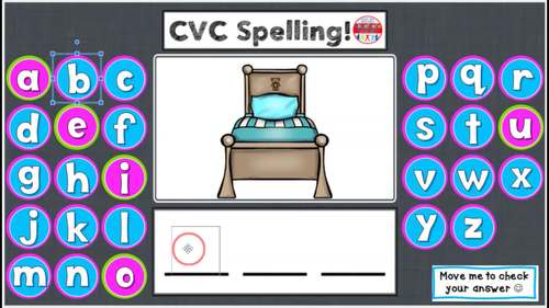 Short E CVC Spelling Drag and Drop Activity Google Classroom | TPT