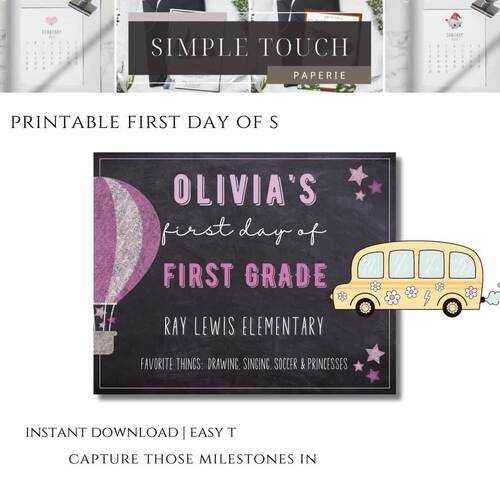 Editable and Printable First Day of School Sign Template | TPT