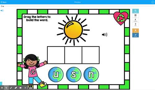 Earth Day CVC Word Building Distance Learning by Krafty In Kinder Shop