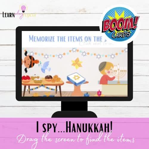 Boom Cards™ I spy...Hanukkah! Drag the screen to find the hidden item!