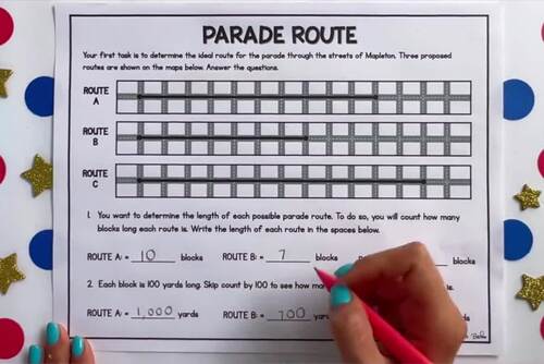 3rd Grade Math PBL Veterans Day Patriotic Parade Project Based Learning ...