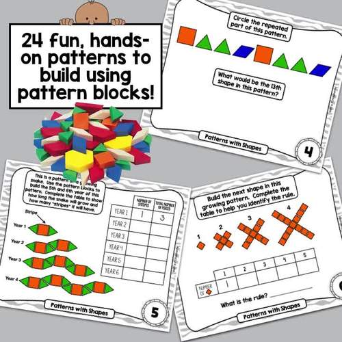 Patterns With Shapes - Hands-on Fun with Pattern Blocks! CCSS 4.OA.C.5