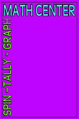 GRAPHING MATH CENTER Spin Tally Graph Monster Theme Math by Barbara Evans