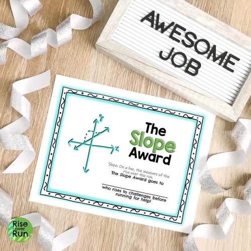 End of the Year Awards Certificates for Math Editable by Rise over Run