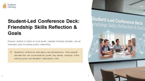 Student Led Conference Deck Friendship Skills Reflection Goals Grades 4 ...