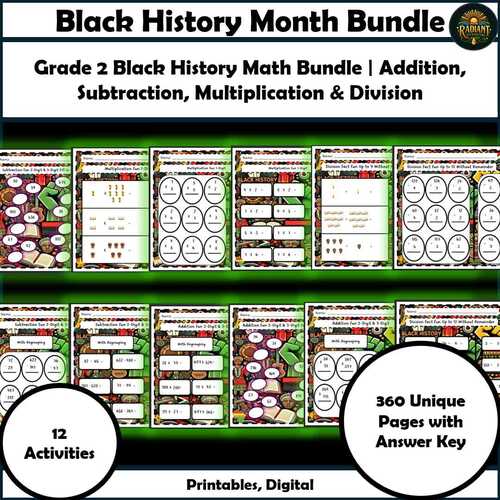 Grade 2 Black History Math Bundle Addition Subtraction Multiplication ...