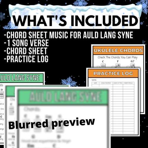 Auld Lang Syne Ukulele Lead Sheet → Print & Play Music | 4 Chord New ...