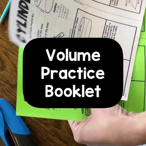 Volume Practice Booklet Guided Reference Notes with Cylinders, Cones ...