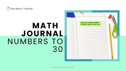 Math Journals for Numbers to 30 by One Basic Teacher | TPT