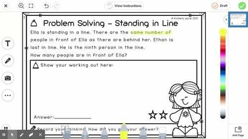 Seesaw Math Activities Problem Solving 2nd Grade Enrichment | TpT