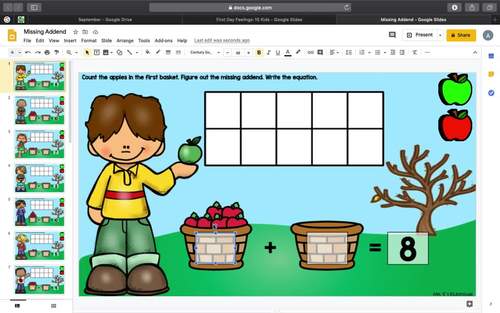 Missing Addend within 10 -- Google Slides/PPT -- Distance Learning
