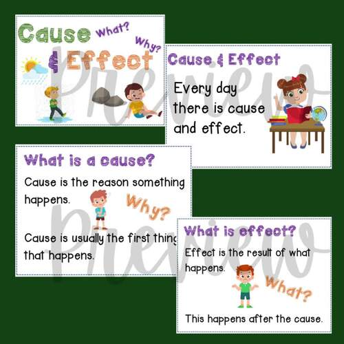 Cause and Effect Bundle- Presentation, Task Cards and Evaluation