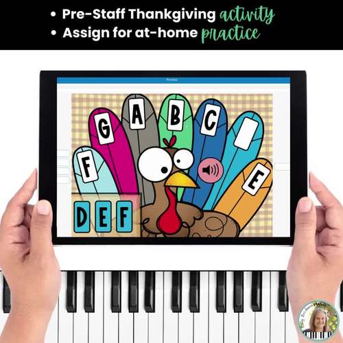Thanksgiving Music Alphabet BOOM™ Cards - Pre-Staff Activity for Piano ...