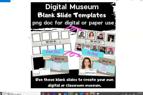 Create Digital Museum Blank Slide Templates for Google or PPT | TPT