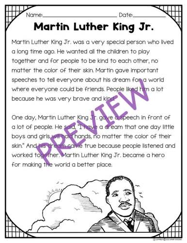 Martin Luther King Jr. Activities No Prep Packet Printable and Digital