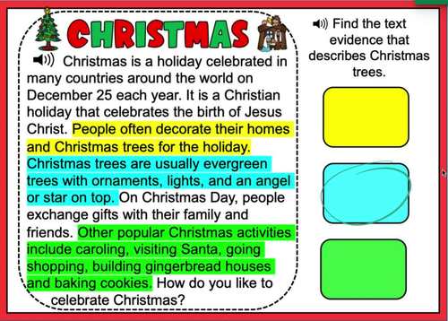 Christmas Reading Comprehension Boom Cards by 3rd Grade Engaged | TpT