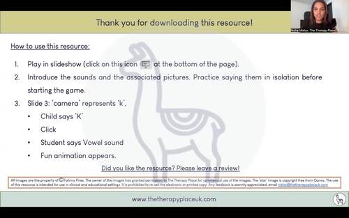 Articulation game for FRONTING for CV non-words version1 (camera)
