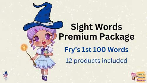 HTR007 Sight Words Premium Package: Fry's 1st 100 Words -Violet's Word ...