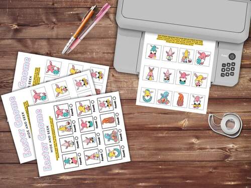 Easter Gnome Hide and Seek Printable Game for Kids, Easter Scavenger Hunt
