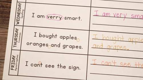 Second Grade Daily Language Fix for August by Jasmine McClain | TPT