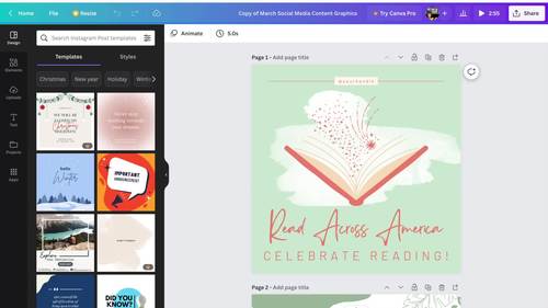 March Social Media Templates | Canva Instagram Graphics for TPT Sellers