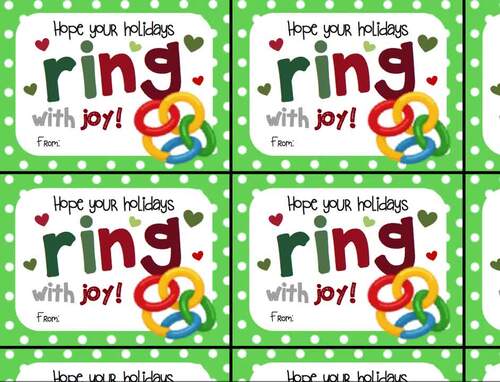 Fidget Ring Toy Winter Holiday Gift Tag – Hope Your Holidays Ring with Joy!