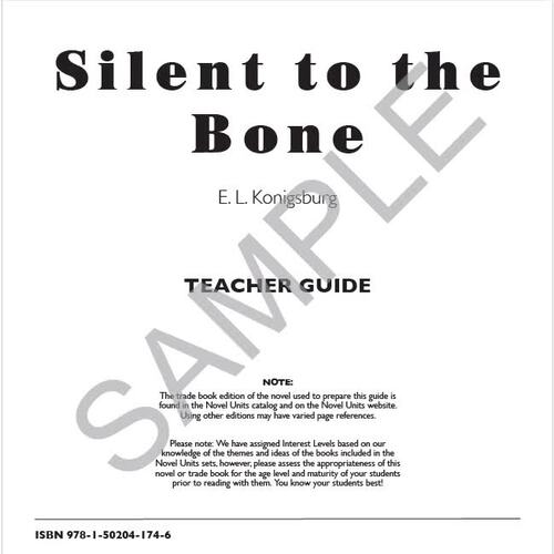Silent to the Bone Novel Units® Teacher Guide Novel Study | TPT