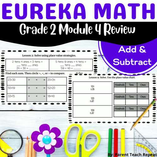 Engage NY {Eureka} Math Grade 2 Module 4 Review Packet Add Subt Word ...