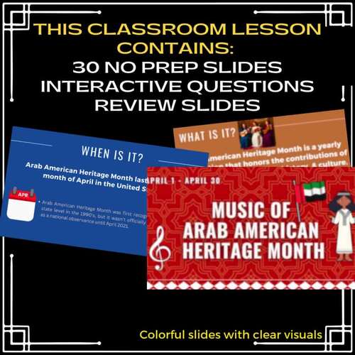 Music Of Arab American Heritage Month - General Classroom Lesson - 30 ...