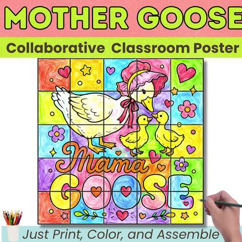 Mother Goose Collaborative Poster | Nursery Rhyme Craft | Mama Goose ...