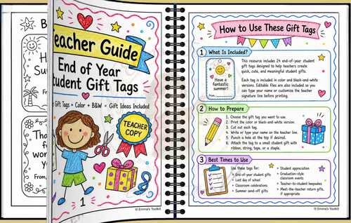 End of Year Student Gift Tags Editable | Summer Gift Tags Color + B&W