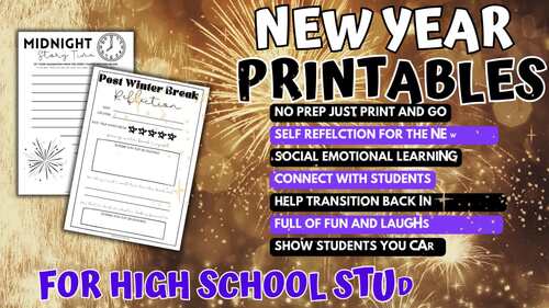 New Years 2026 Activity High School First Day Back from Winter Break ...