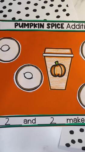 Fall Pumpkin Spice Addition Math Craft by The Teaching Diva Corner