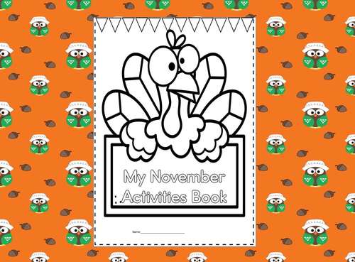 Thanksgiving | November | Early Finishers Activity Book | Kindergarten