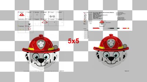 Face Marshall Paw Patrol Fill Machine Embroidery Design - Instant Download