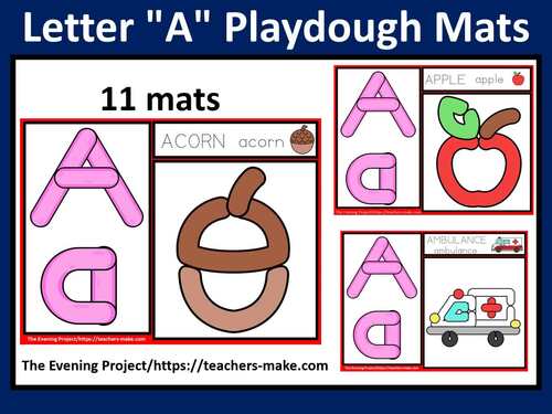 Letter A playdough mats for preschool, kindergarten, homeschool, and Sp.Ed