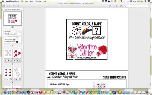 Count, Color, & Name Wh-Question Adapted Book - Valentine's Day | TPT