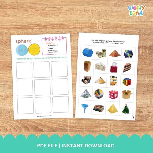 3D Shapes Sorting Activity with Real Pictures - Geometry Cut and Paste ...