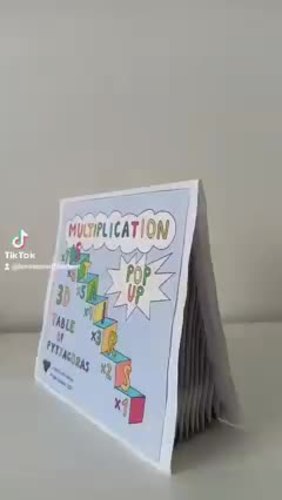 Paper DIY POP UP Multiplication Chart Multisensory Times Tables | TPT