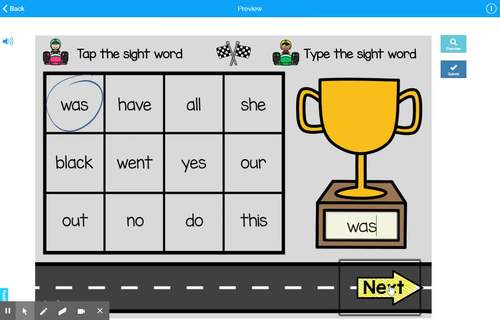 BUNDLE: Kindergarten Sight Words Boom Cards™ Puzzle (Car) - Level B