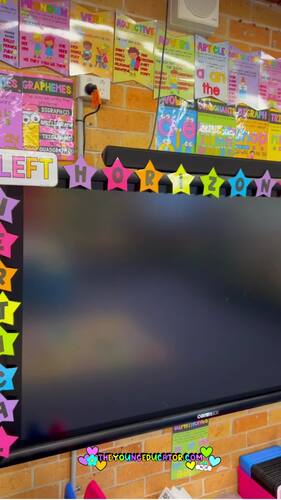 RAINBOW Vertical Horizontal and Parallel Stars Board Display | TPT