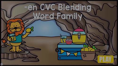 en CVC Word Family Blending for PowerPoint™ Google Slides™ Boom Learning™