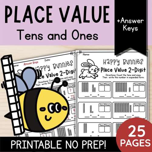 Spring Math: Place Value Tens and Ones Expanded Form | First and Second ...