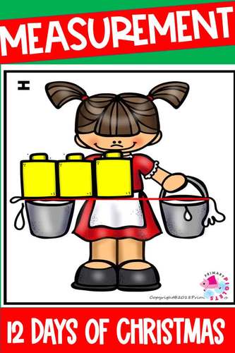 12 Days of Christmas Nonstandard Measurement Math Center by Primary Piglets
