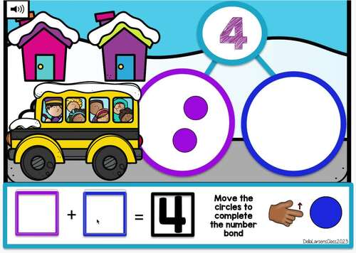 Boom Cards Winter Number Bonds Math Center by Della Larsen's Class